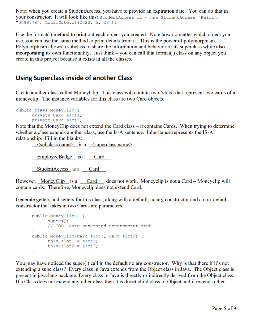 Solved In Eclipse, create a Java project called | Chegg.com