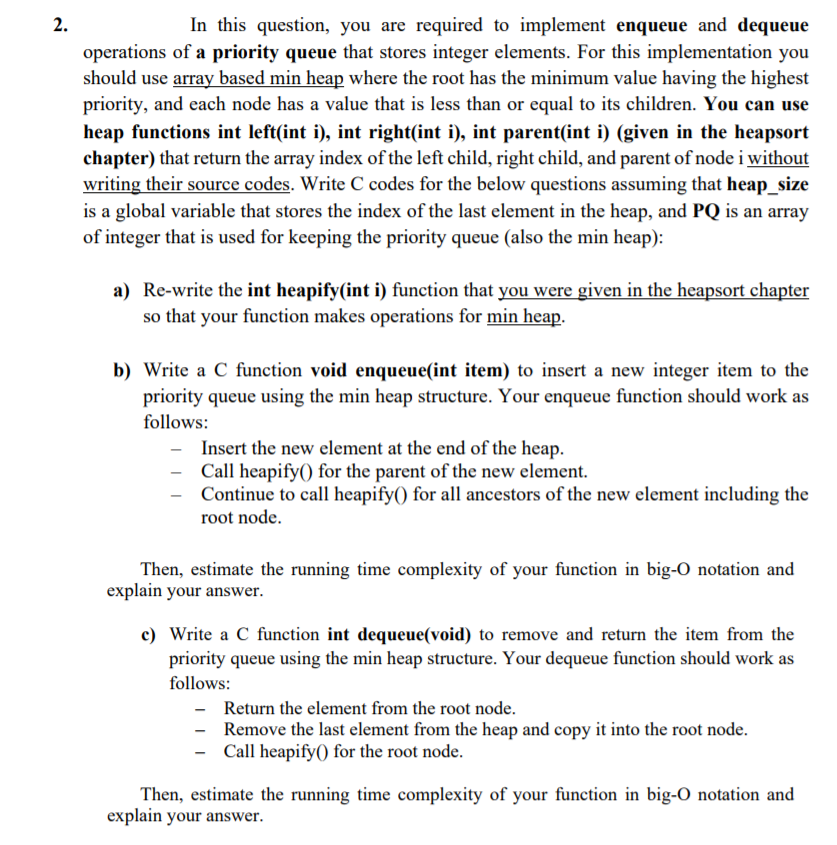 Solved 2. In this question, you are required to implement | Chegg.com