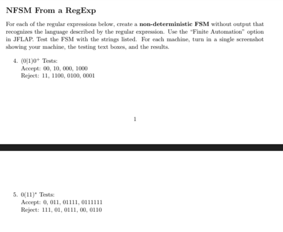 Solved NFSM From a RegExp For each of the regular | Chegg.com