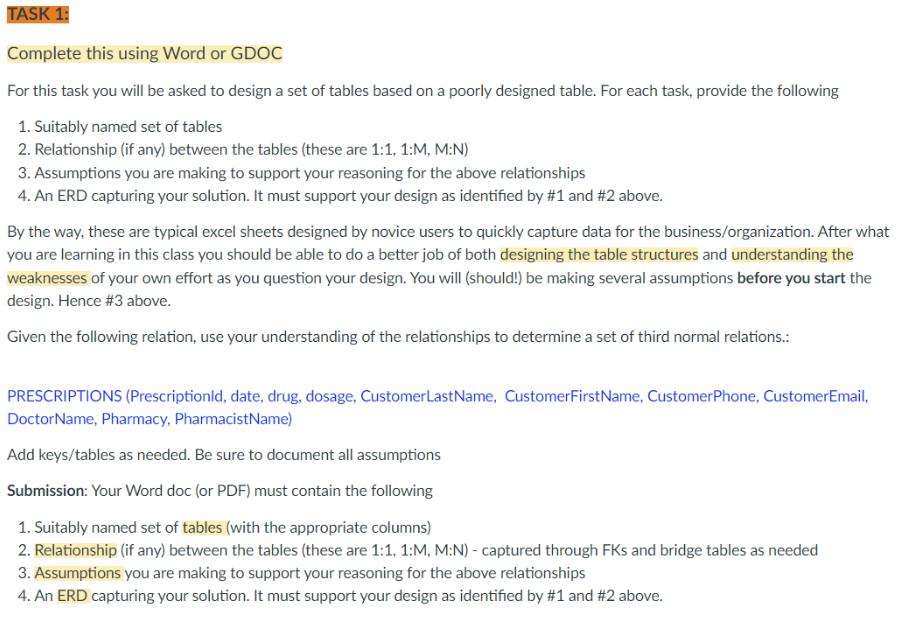 Solved For this task you will be asked to design a set of | Chegg.com