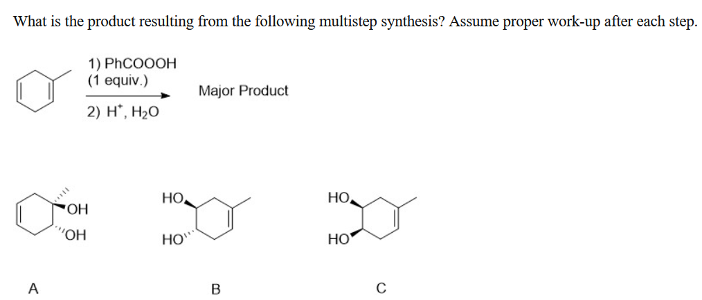 Solved What is the product resulting from the following | Chegg.com