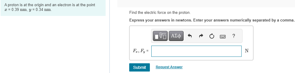 Solved A proton is at the origin and an electron is at the | Chegg.com