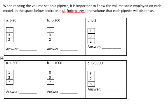 Solved When reading the volume set on a pipette, it is | Chegg.com