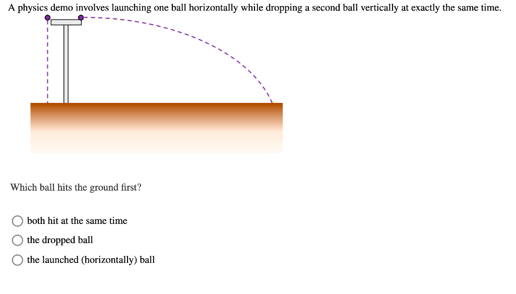 Solved A physics demo involves launching one ball | Chegg.com