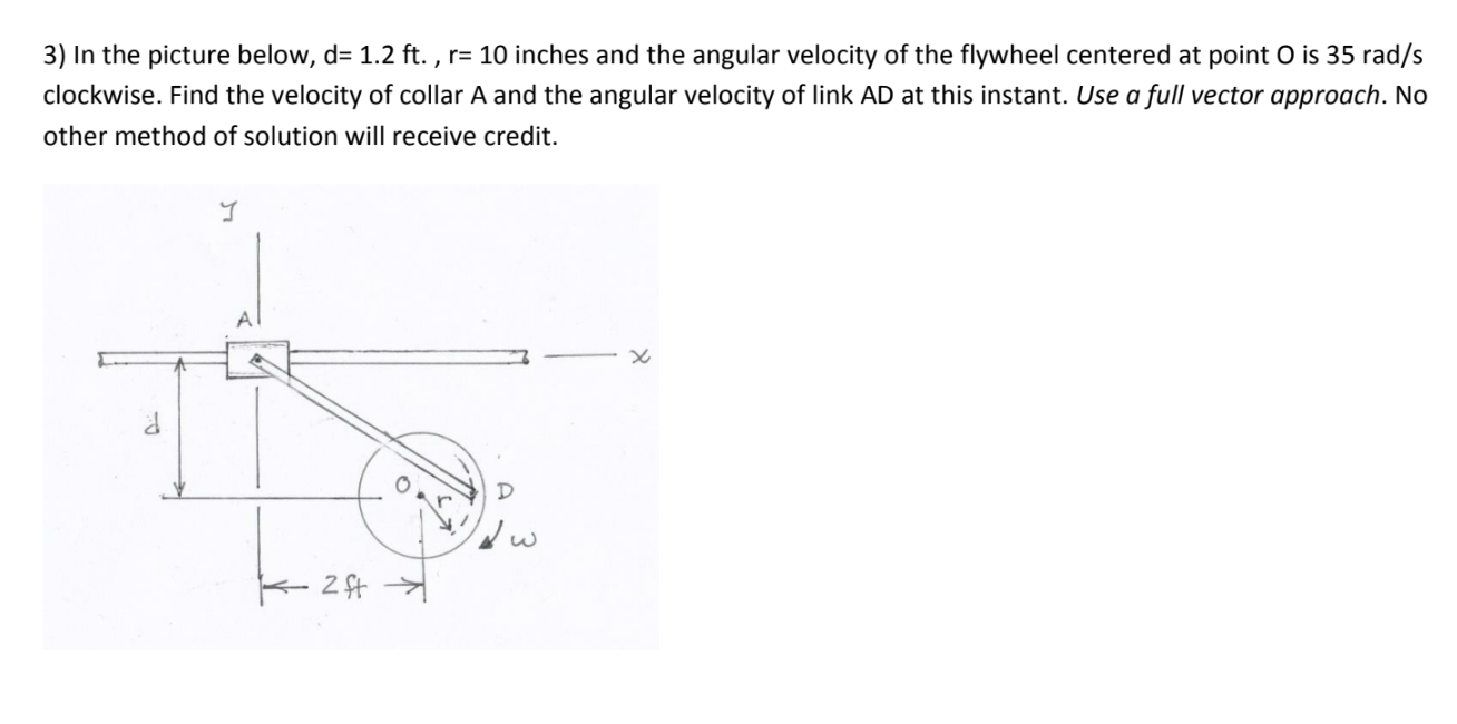 Solved 3) In the picture below, d=1.2ft,r=10 inches and the | Chegg.com