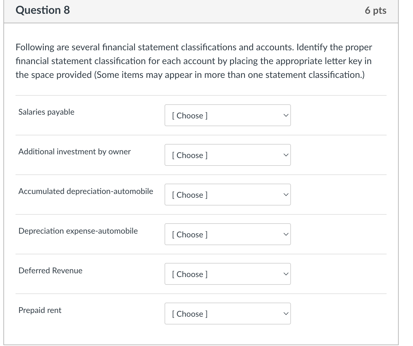 Solved Following are several financial statement | Chegg.com