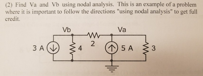 Solved (2) Find Va and Vb using nodal analysis. This is an | Chegg.com