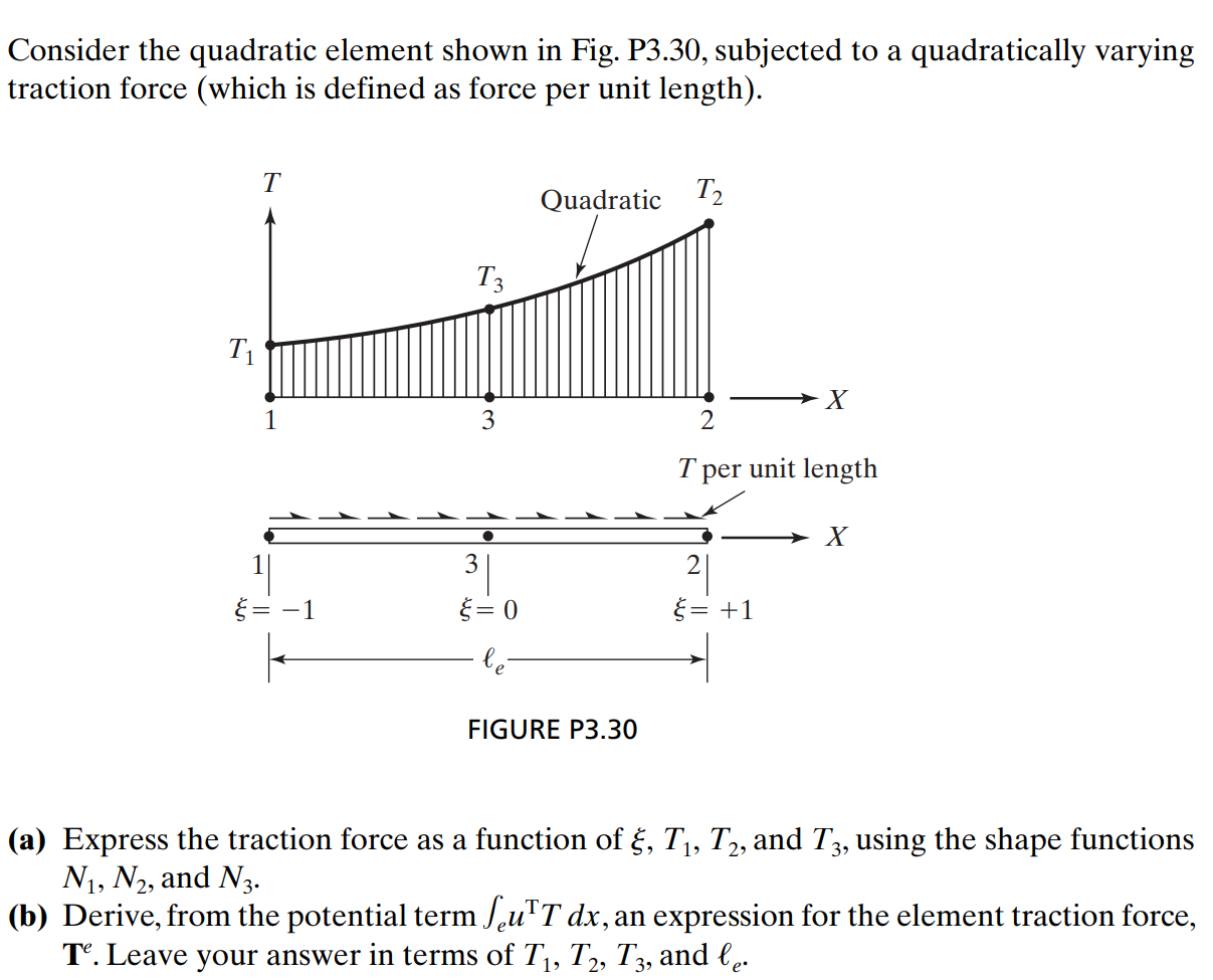 Consider the quadratic element shown in Fig. P3.30, | Chegg.com