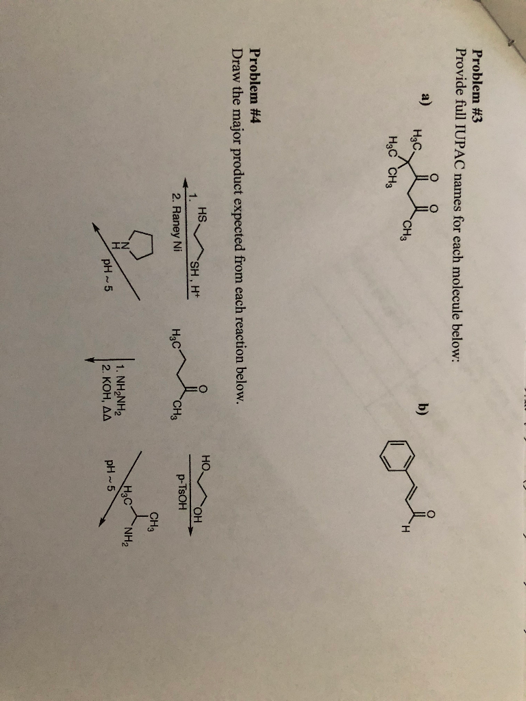 Solved Problem #3 Provide full IUPAC names for each molecule | Chegg.com