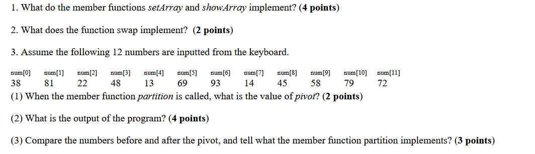 Solved Read the following program and answer questions. | Chegg.com