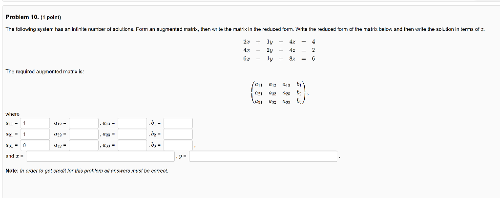 Solved Problem 10. (1 point) The following system has an | Chegg.com