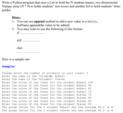 Solved PYTHON PROGRAMMING FOR DATA ANALYTICS A teacher has | Chegg.com