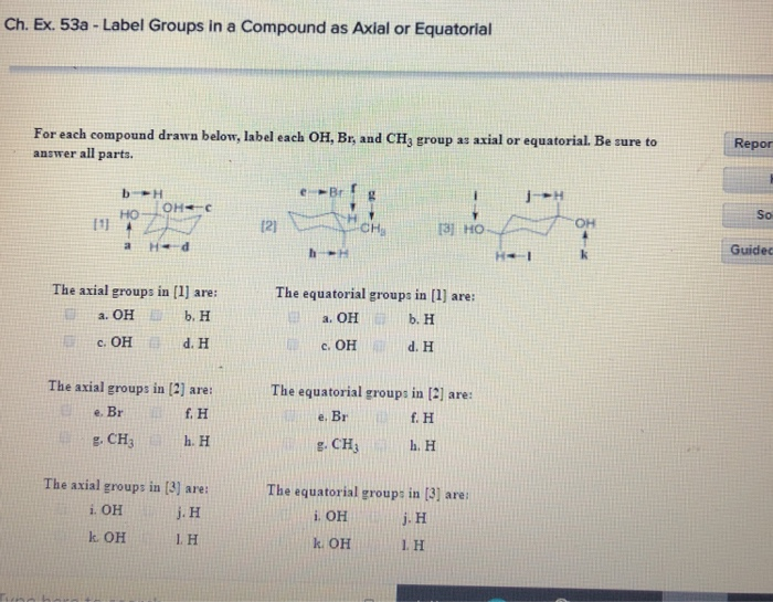 Solved Ch. Ex. 53a - Label Groups in a Compound as Axial or | Chegg.com