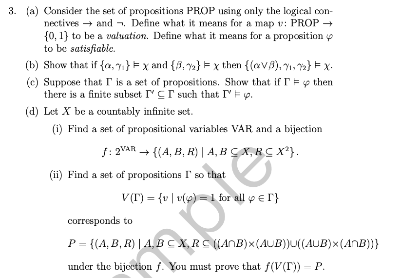 3. (a) Consider the set of propositions PROP using | Chegg.com
