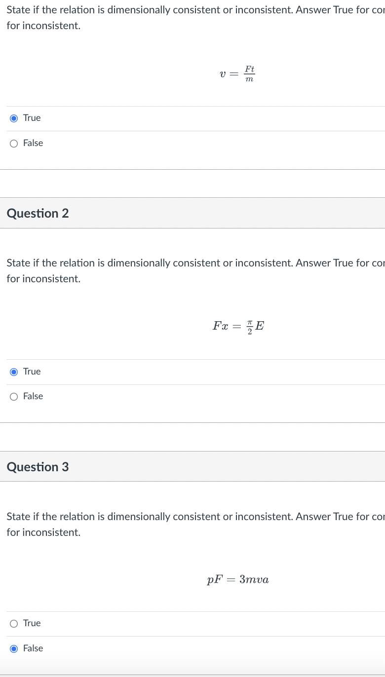Solved State if the relation is dimensionally consistent | Chegg.com