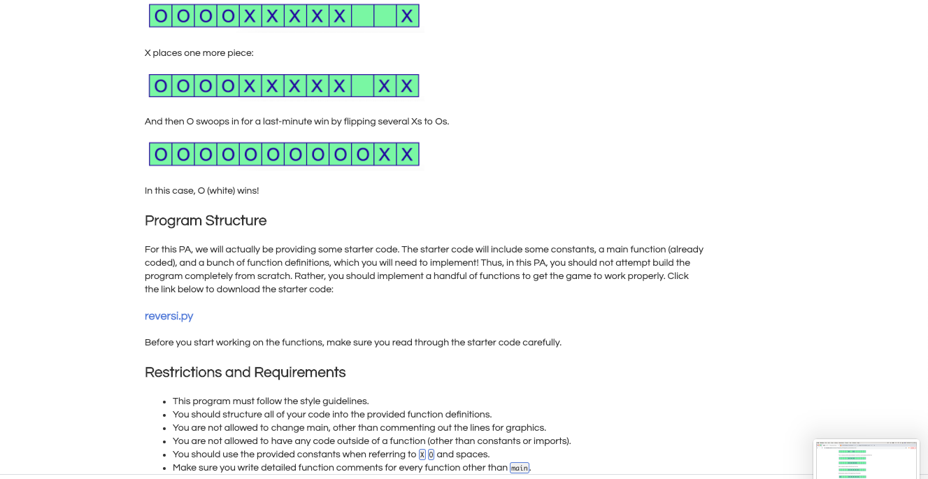Solved Reversi (also known as Othello) is a simplistic, | Chegg.com