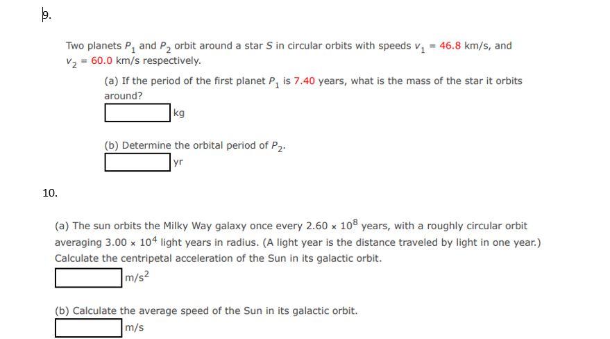 Solved Two planets P1 and P2 orbit around a star S in | Chegg.com