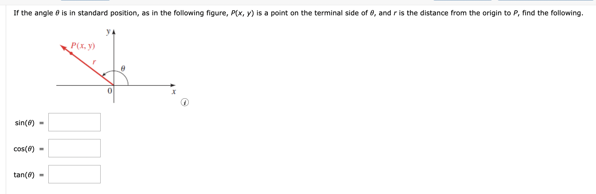Solved If the angle θ is in standard position, as in the | Chegg.com