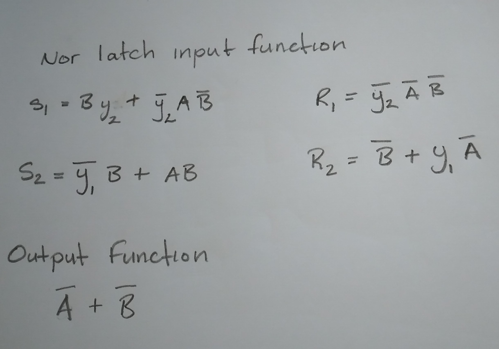 Solved using the Nor latch input function and output | Chegg.com