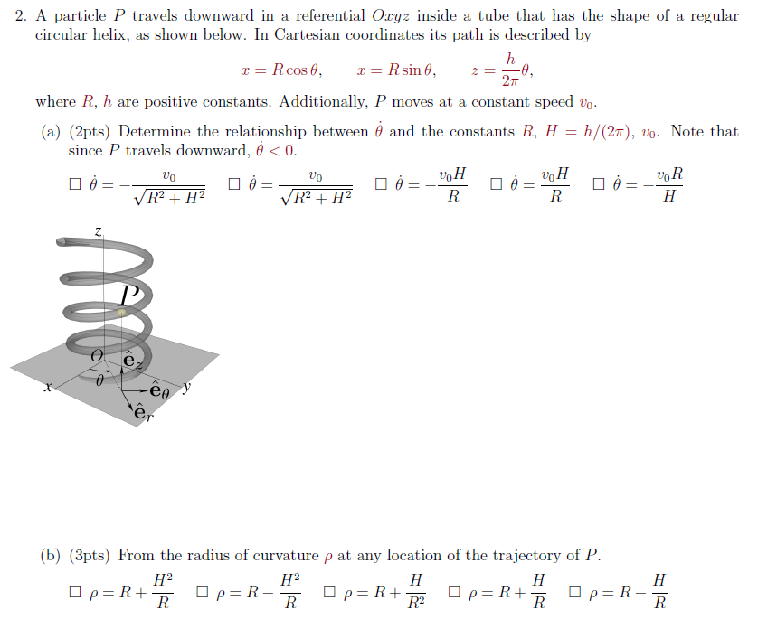 Solved 2. A particle P travels downward in a referential | Chegg.com