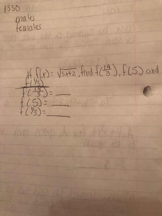 Solved If f(x) = Squareroot 3x + 2, find f(14/3), f(5) and | Chegg.com