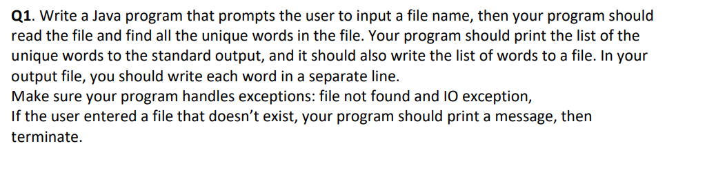 Q1. Write a Java program that prompts the user to | Chegg.com