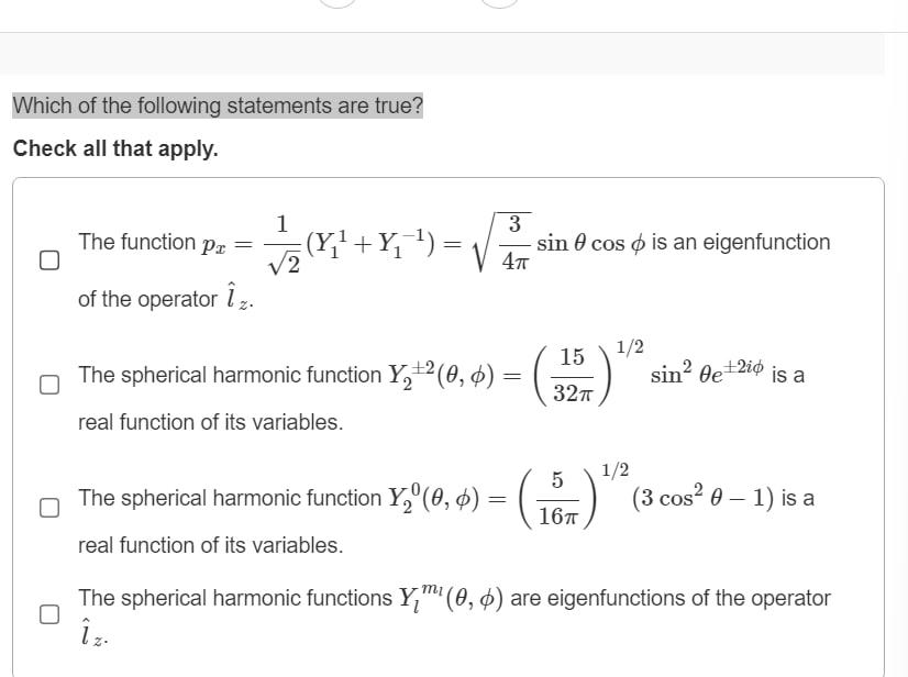 Solved Which of the following statements are true? Check all | Chegg.com
