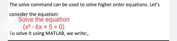 Solved The solve command can be used to solve higher order | Chegg.com