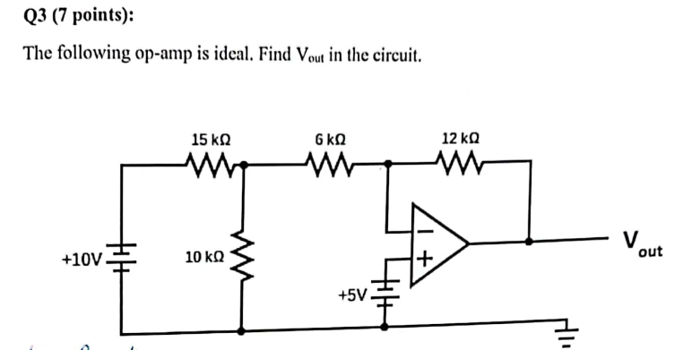 Solved The following op-amp is ideal. Find Vout in the | Chegg.com