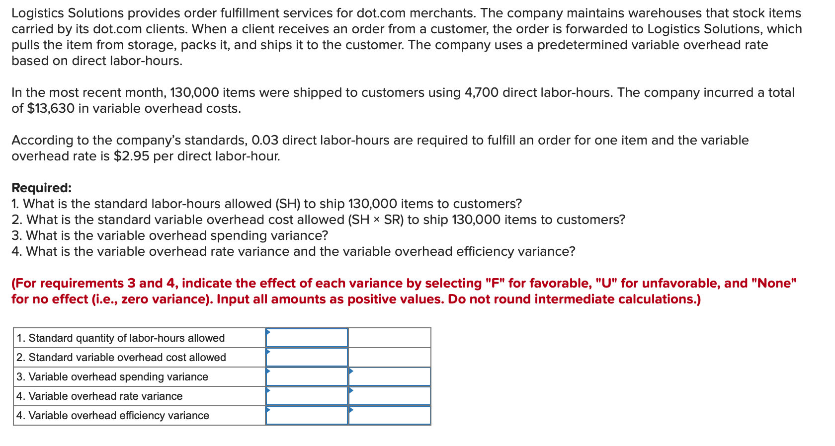 Solved Logistics Solutions provides order fulfillment | Chegg.com