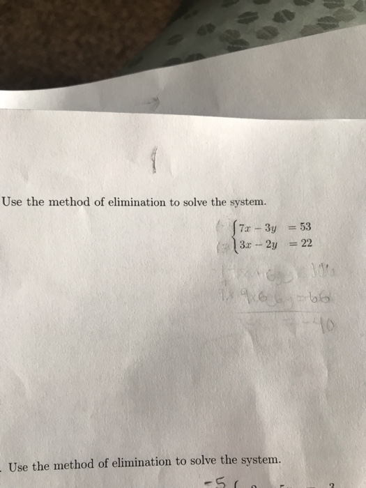Solved Use the method of elimination to solve the system. 3 | Chegg.com