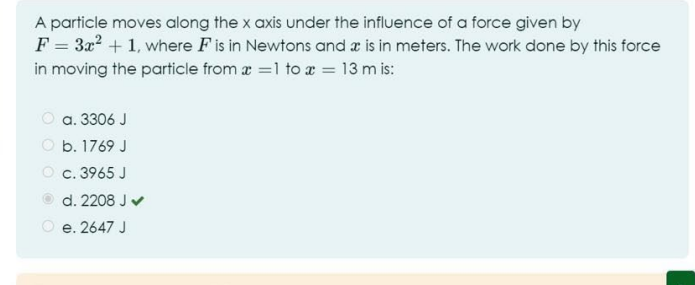 Solved A particle moves along the x ﻿axis under the | Chegg.com