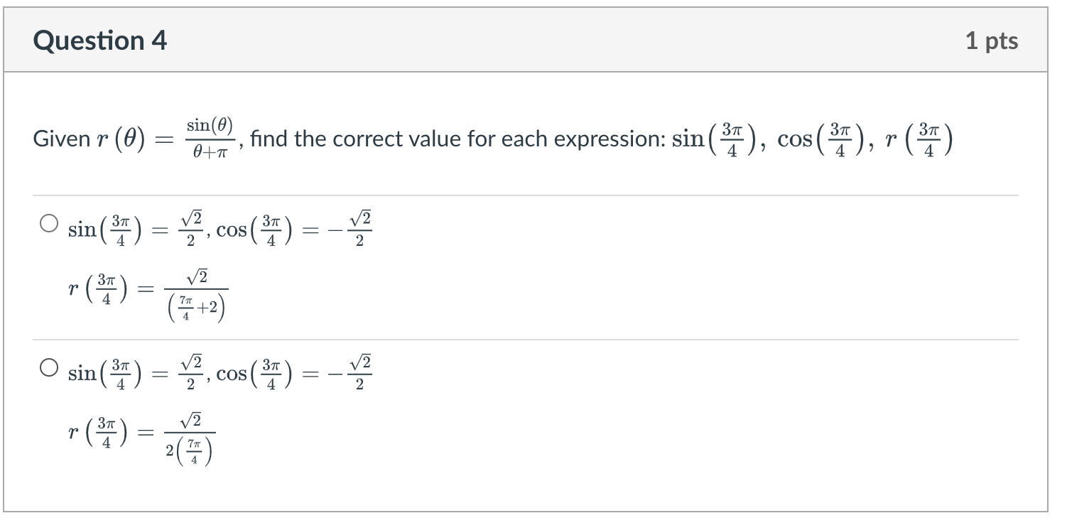 Solved Question 1 sin(0) ? = • Which of the following is a | Chegg.com