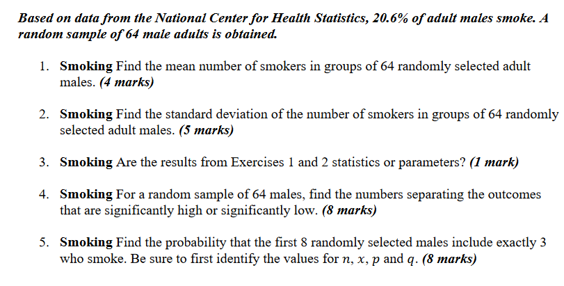 Solved Based on data from the National Center for Health | Chegg.com