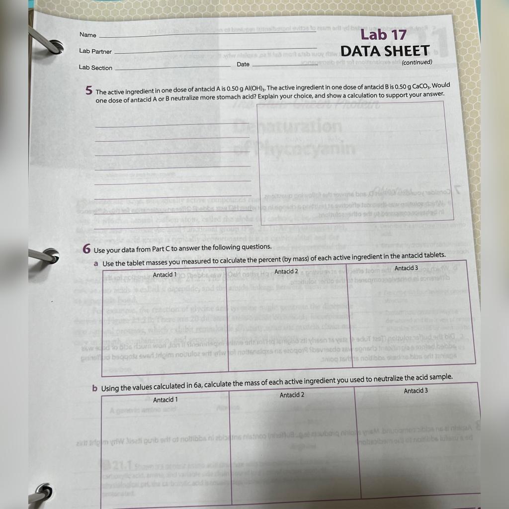 Solved Lab Section Date Data and Observations Part A | Chegg.com