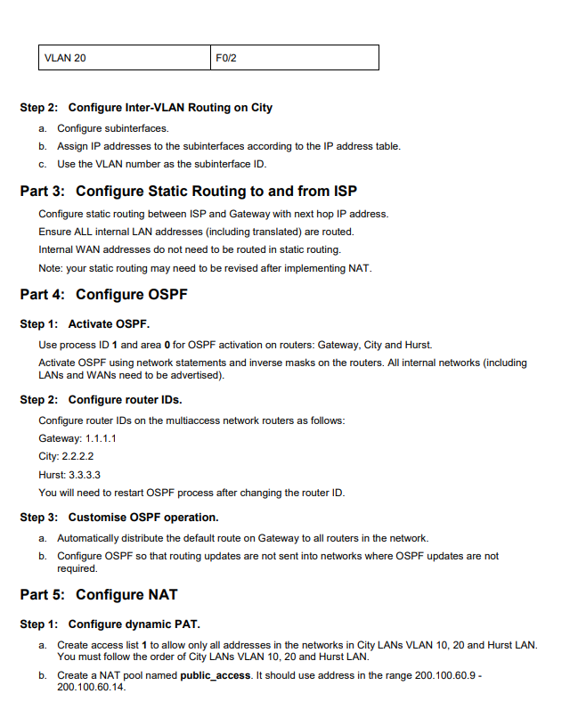 Topology Addressing Tablec Configure Nat To 