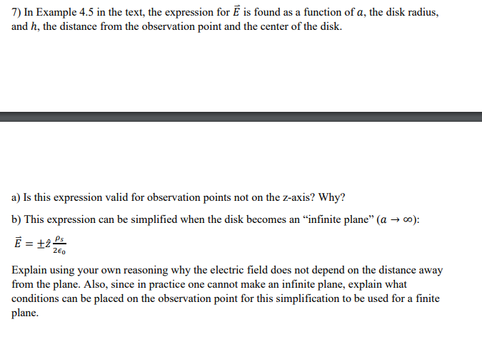 Solved 7) In Example 4.5 in the text, the expression for E | Chegg.com