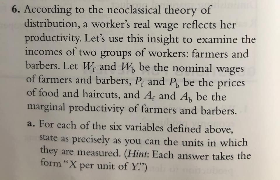 Solved 6. According to the neoclassical theory of | Chegg.com