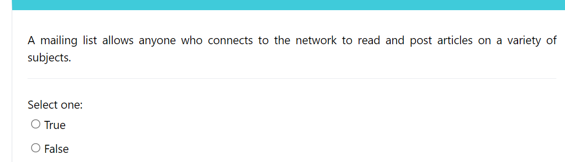 Solved A mailing list allows anyone who connects to the | Chegg.com