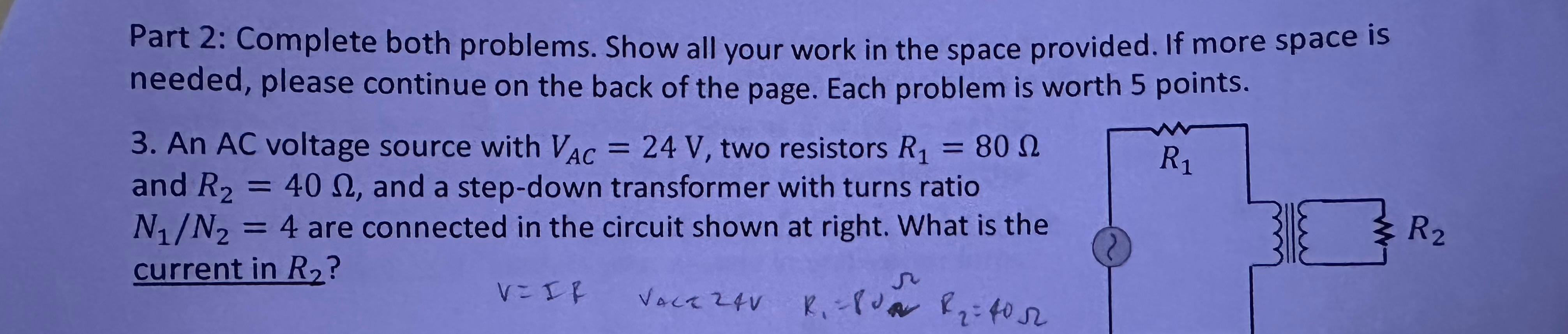 Solved Part 2: Complete both problems. Show all your work in | Chegg.com