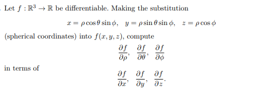 Solved Let f : R3 → R be differentiable. Making the | Chegg.com
