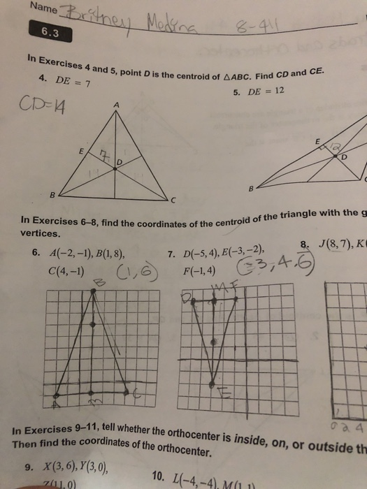 Solved In Exercises 4 and 5, point D is the centroid of | Chegg.com