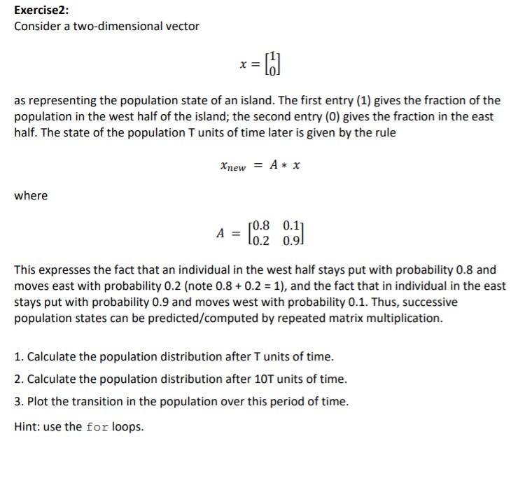 Solved Exercise2: Consider a two-dimensional vector x = [1] | Chegg.com
