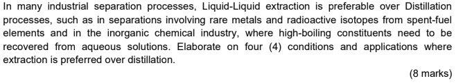 Solved In many industrial separation processes, | Chegg.com