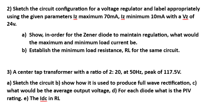 Solved 1. Sketch V0 for each of the network given below, | Chegg.com