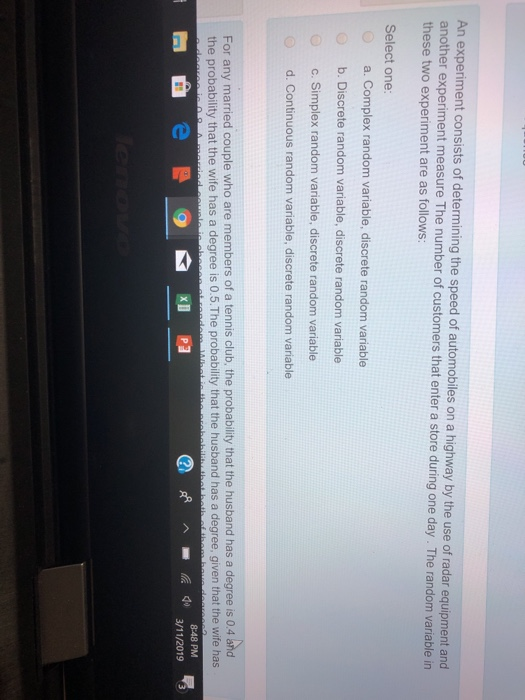 Solved An experiment consists of determining the speed of | Chegg.com