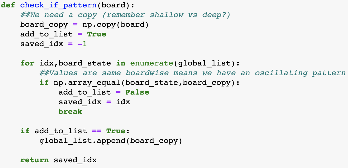 Creating Conway's game of life using python | Chegg.com