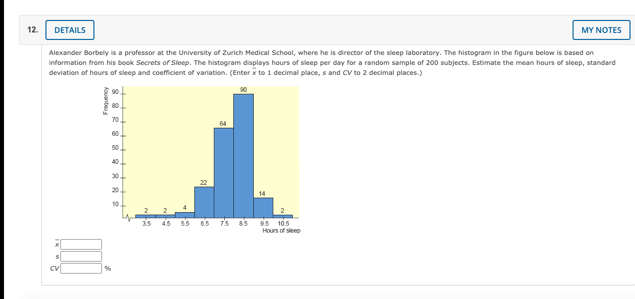 Solved 12. DETAILS MY NOTES Alexander Borbely is a professor | Chegg.com