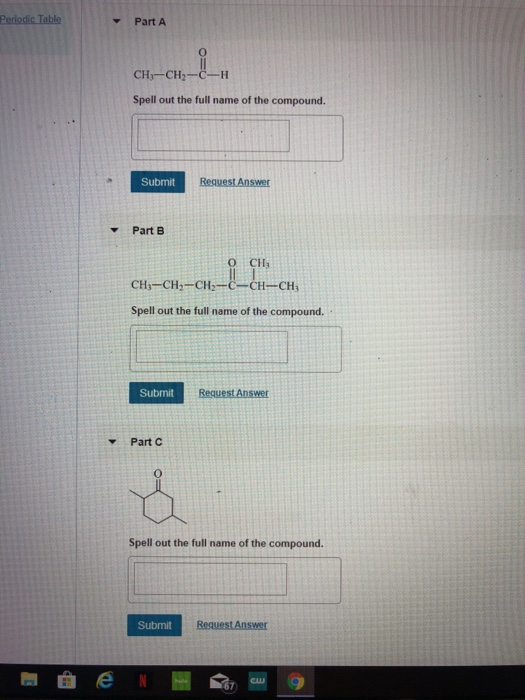 Solved Part A CH3 CH2-C-H Spell out the full name of the | Chegg.com