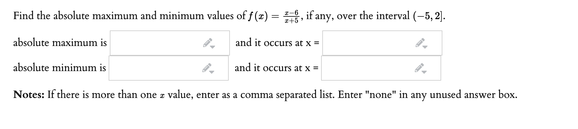 Solved Find the absolute maximum and minimum values of f(x) | Chegg.com